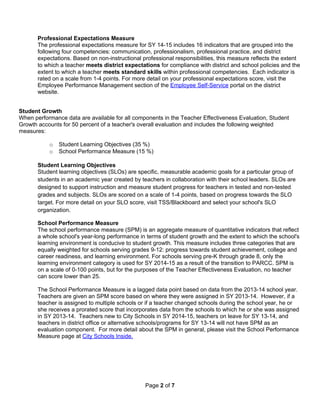 Teacher Effectiveness Evaluation 2014-2015 | PDF