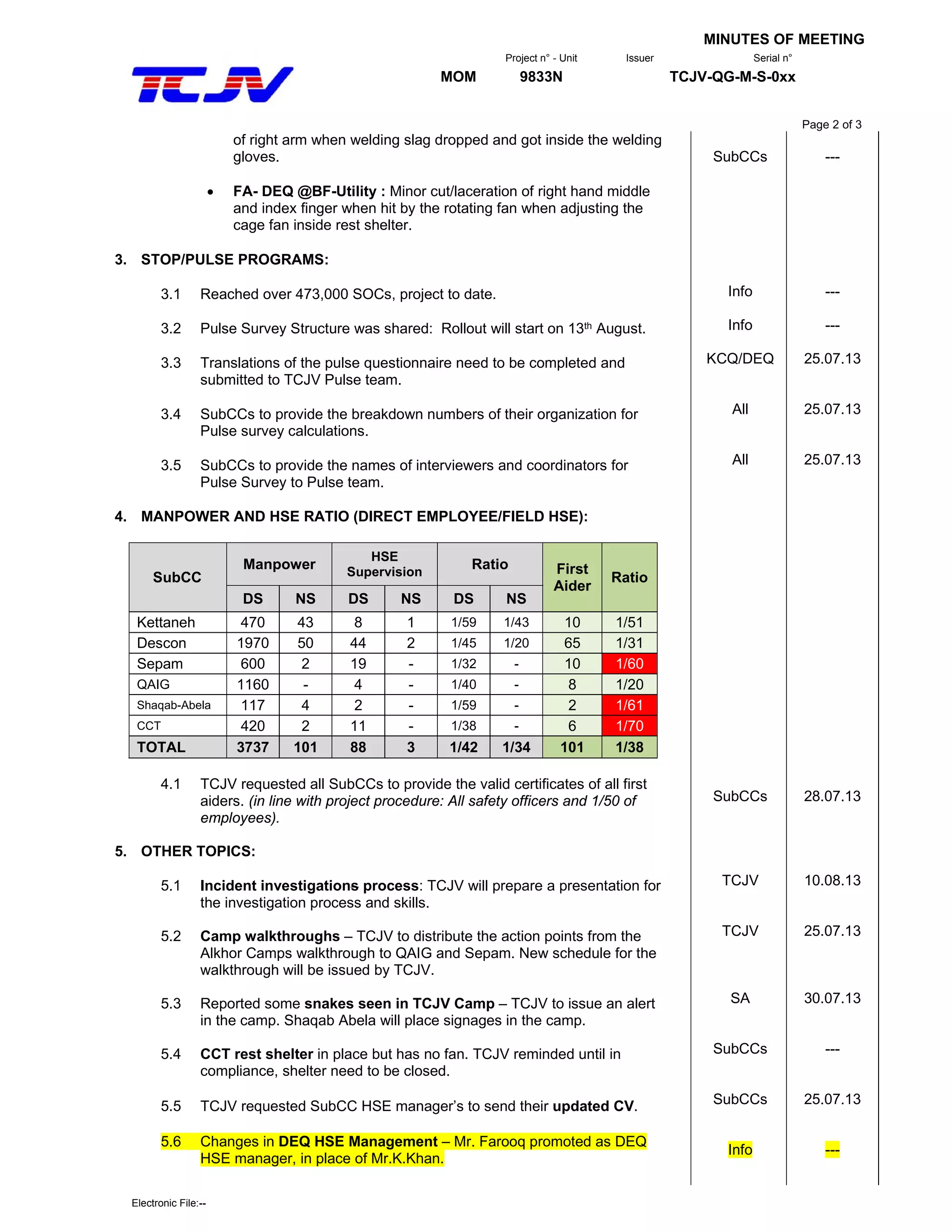 Approval of HSE Manager - PMP Project, Qatar Gas | PDF