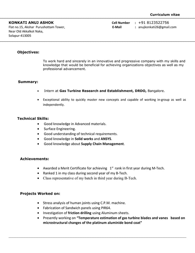 anuj resume | DOC