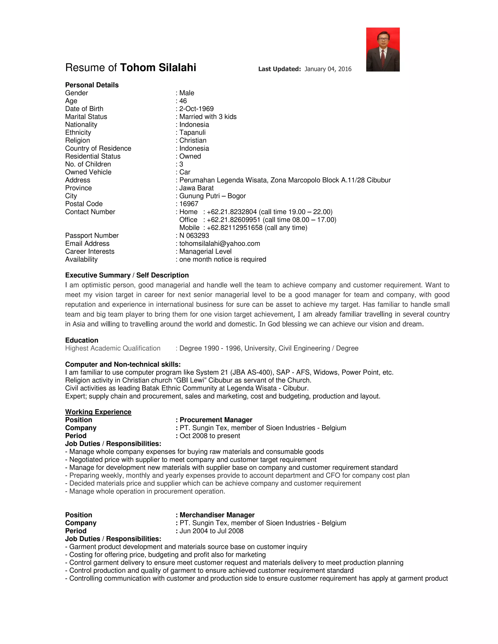 Tohom CV | PDF