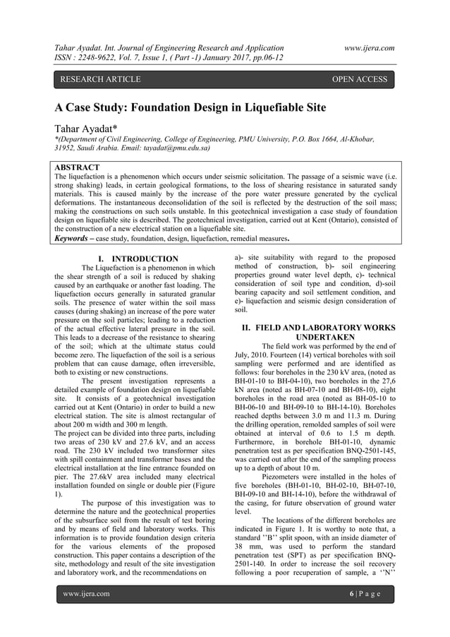 A Case Study: Foundation Design in Liquefiable Site | PDF