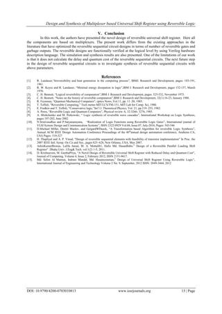 Design and Synthesis of Multiplexer based Universal Shift Register ...