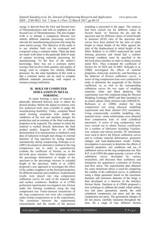 FE Simulation Modelling and Exergy Analysis of Conventional Forging Deformation Behaviour of ...