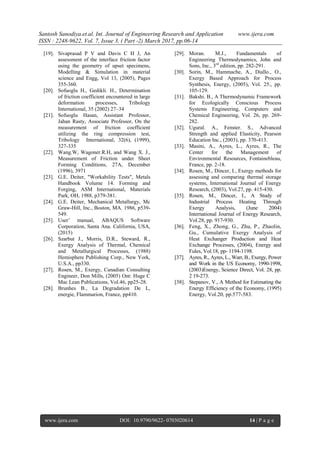 FE Simulation Modelling and Exergy Analysis of Conventional Forging Deformation Behaviour of ...