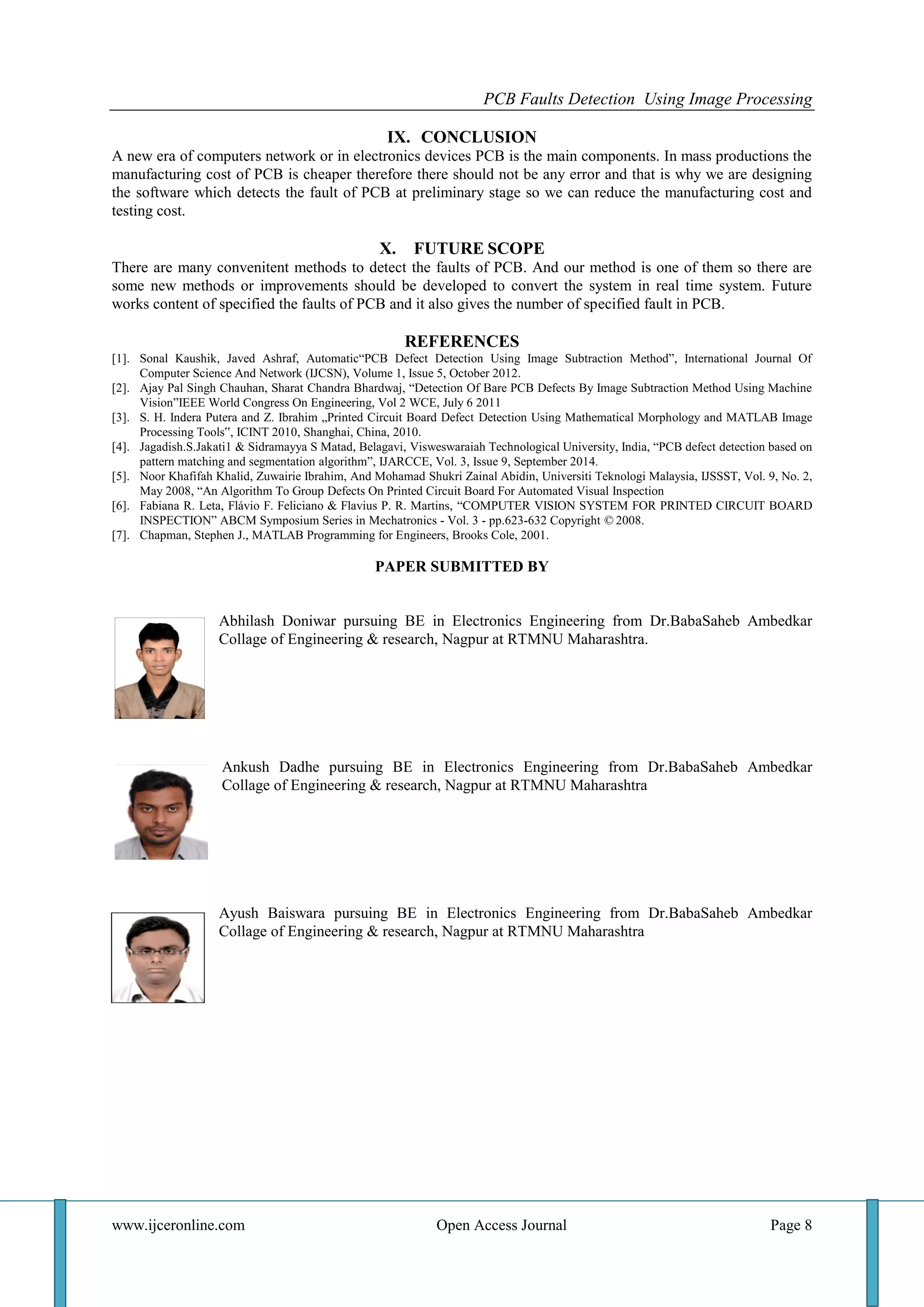 Pcb Faults Detection Using Image Processing Pdf
