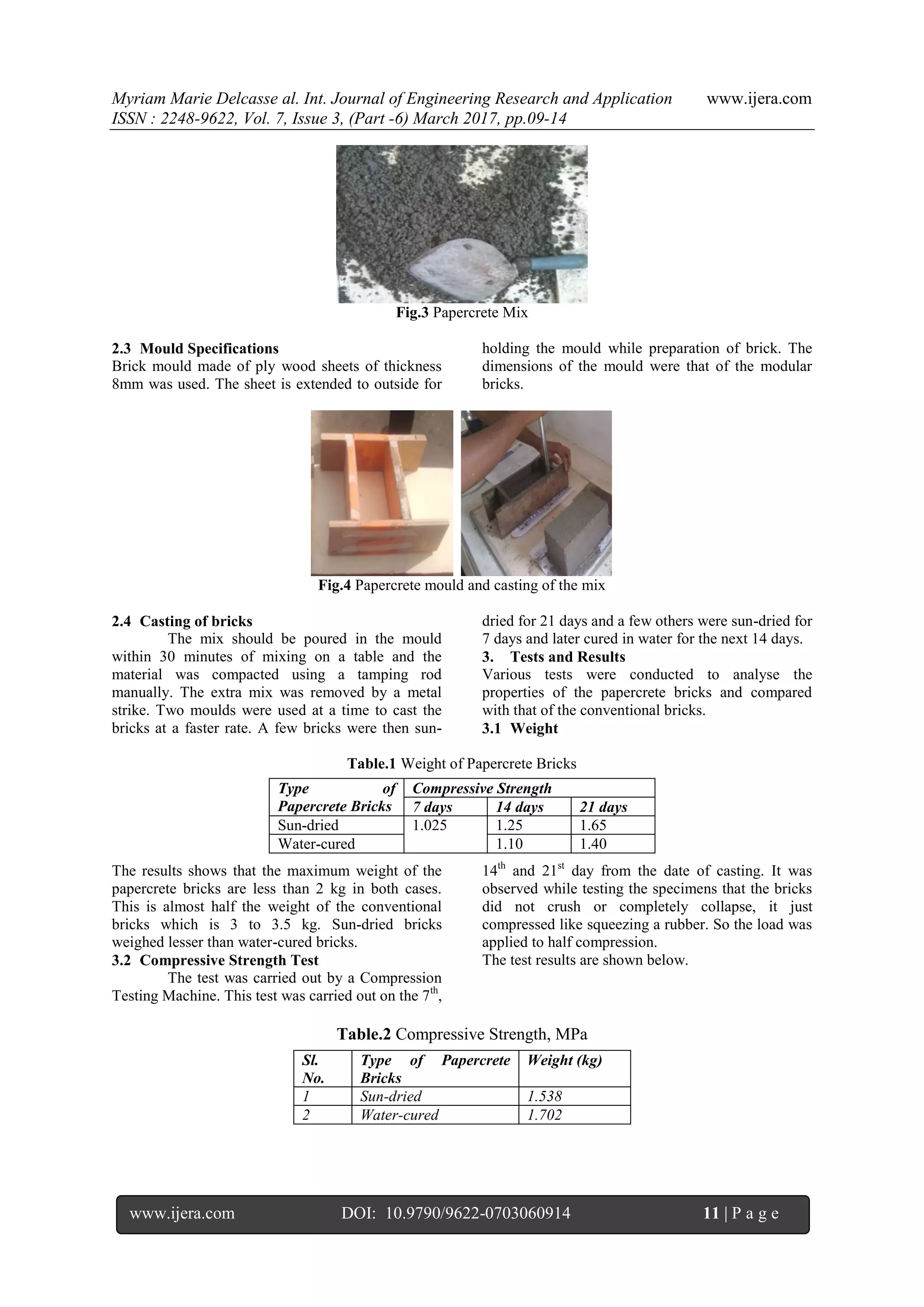 Papercrete Bricks An Alternative Sustainable Building Material | PDF
