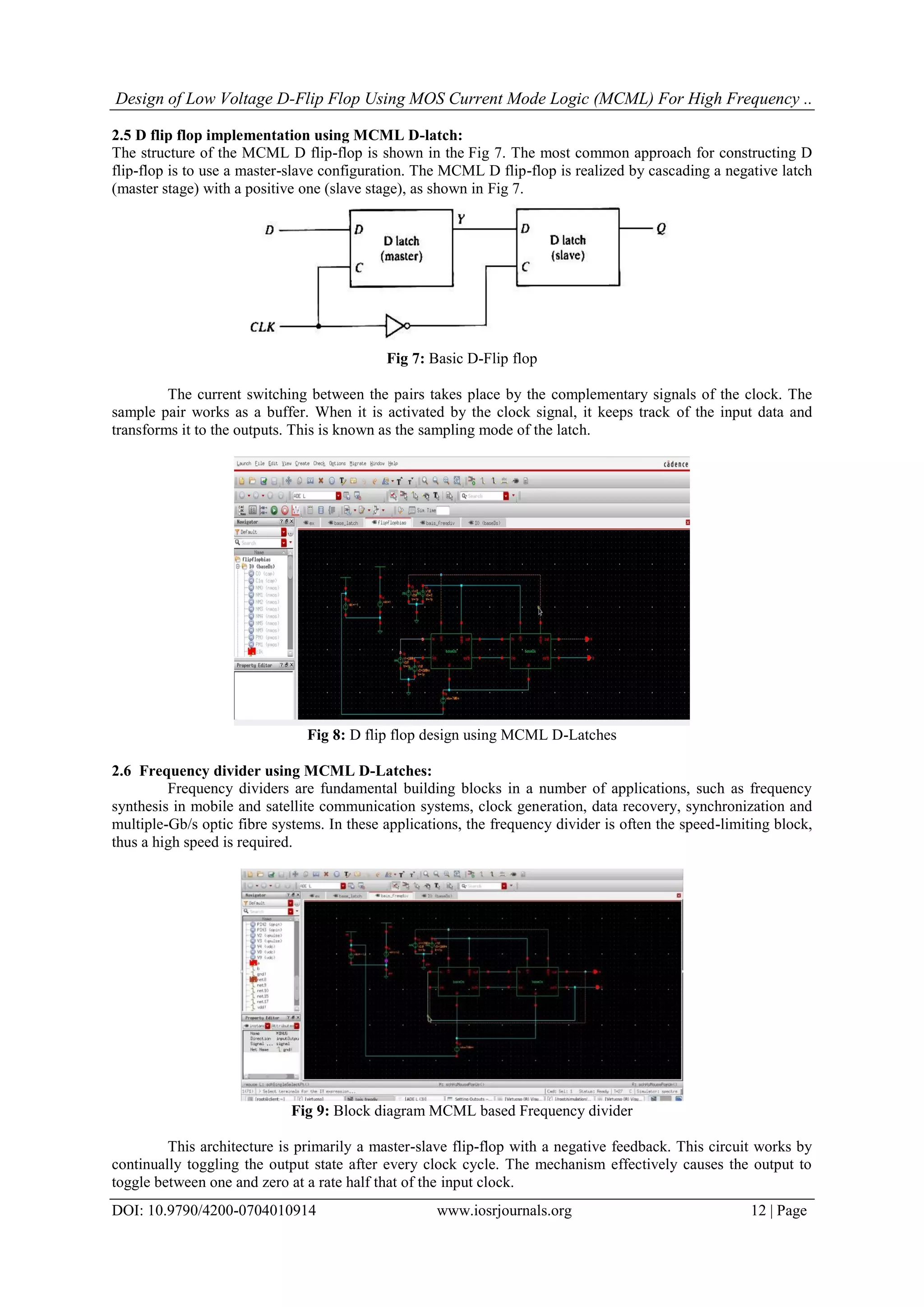 Design of Low Voltage D-Flip Flop Using MOS Current Mode Logic (MCML) For High Frequency ...