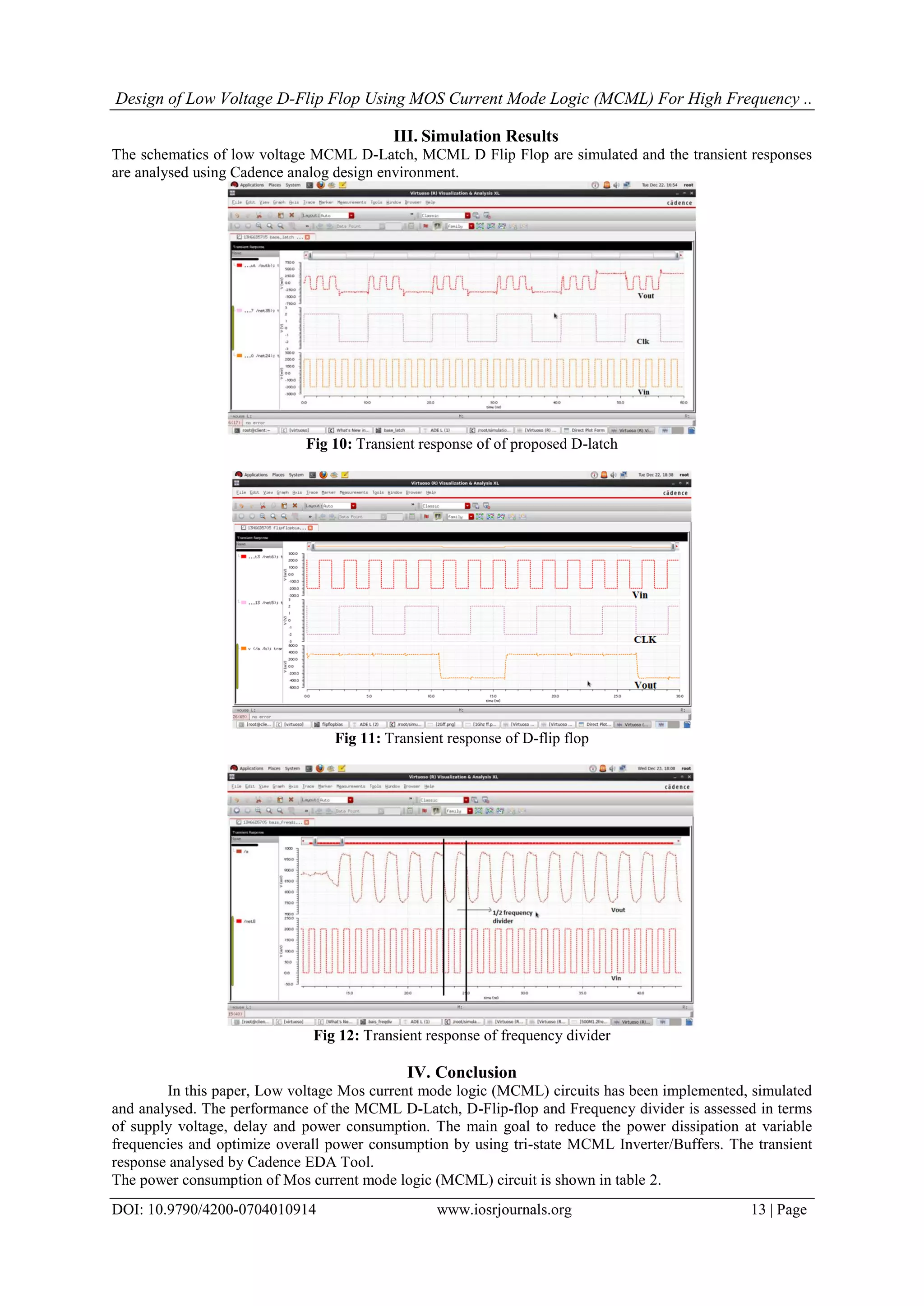 Design Of Low Voltage D Flip Flop Using Mos Current Mode Logic Mcml For High Frequency