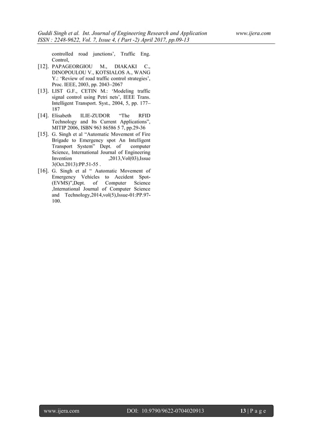 Algorithm for Effective Movement of Emergency Vehicles from Traffic Control Signal | PDF