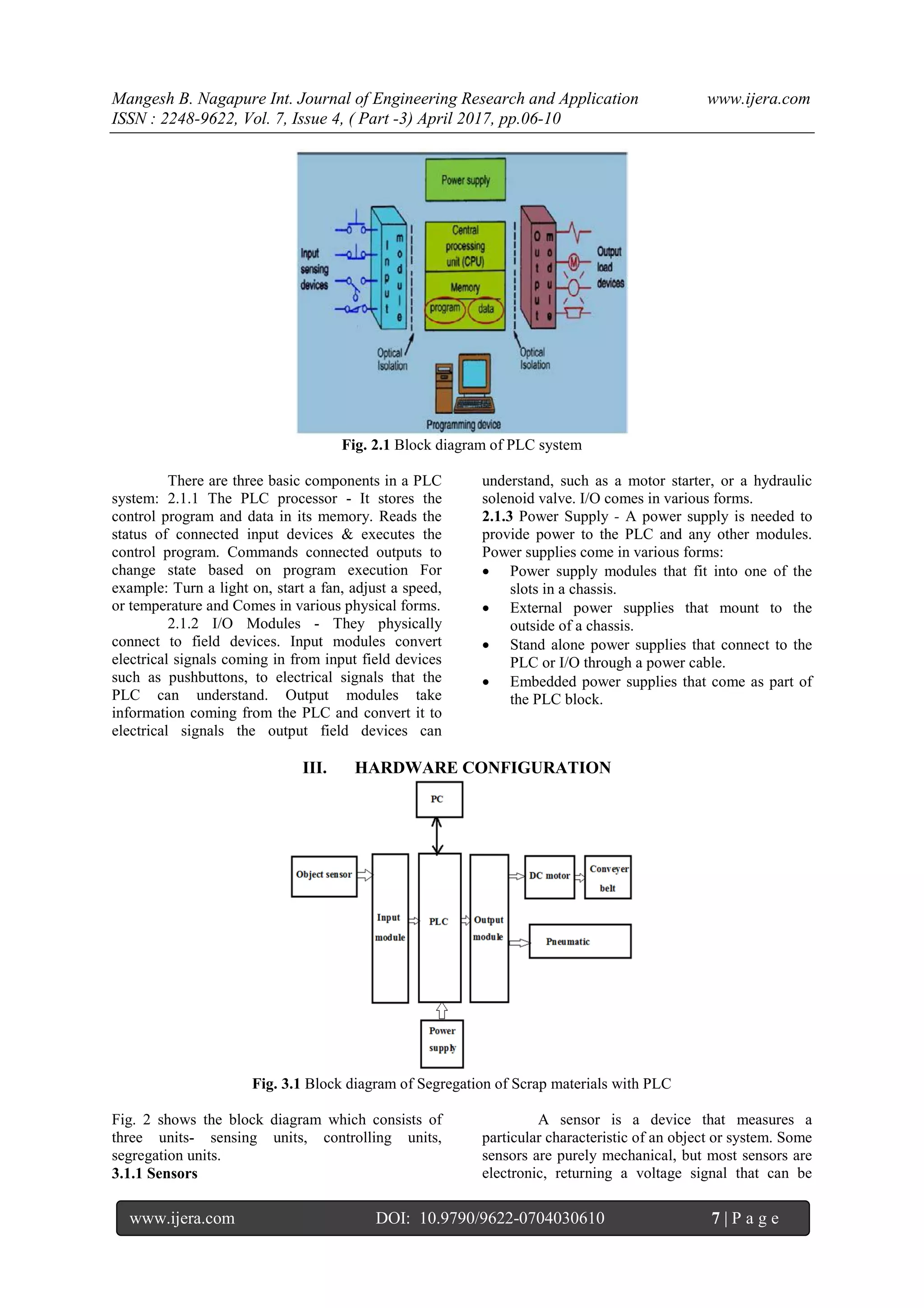 PLC based Segregation of Scrap Material | PDF