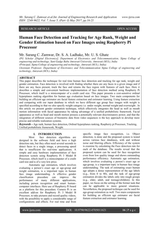Human Face Detection and Tracking for Age Rank, Weight and Gender ...
