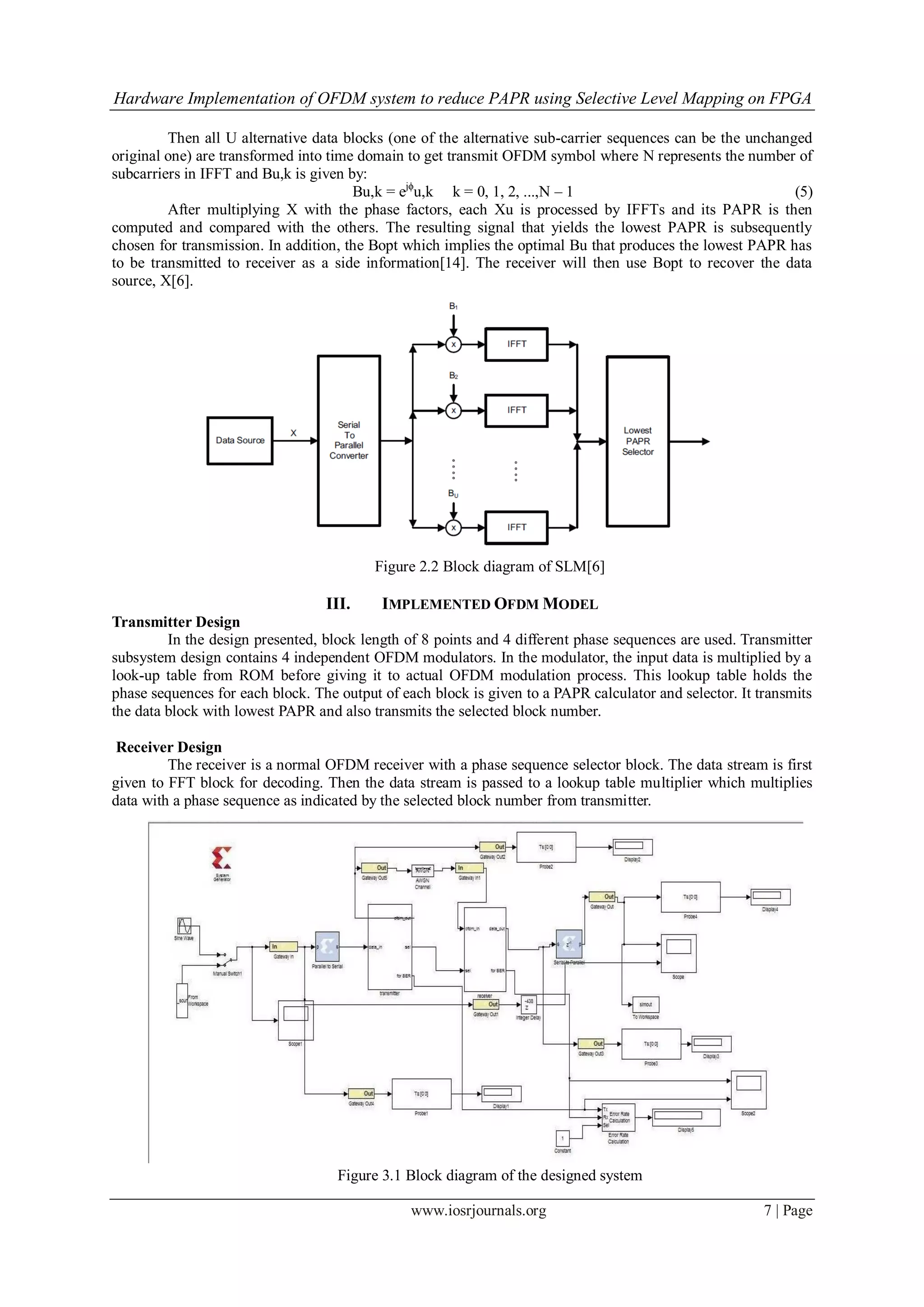 Hardware Implementation Of Ofdm System To Reduce Papr Using Selective Level Mapping On Fpga Pdf
