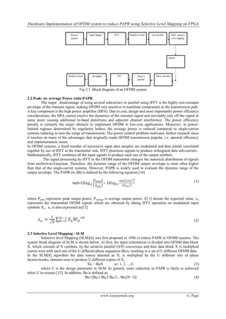 Hardware Implementation of OFDM system to reduce PAPR using Selective Level Mapping on FPGA | PDF