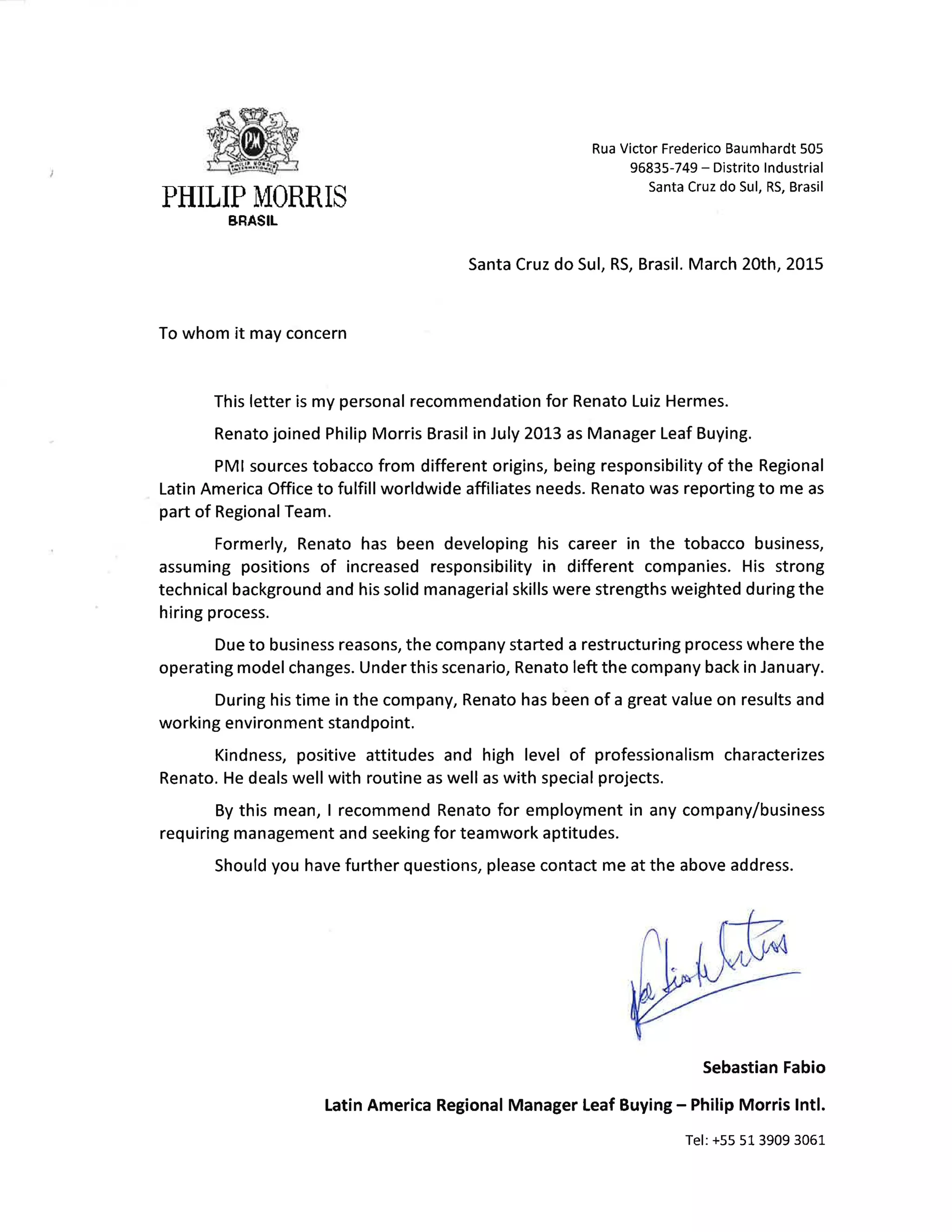 PMI Recommendation letter | PDF