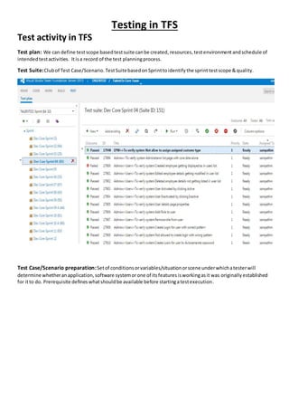 Testing in TFS | DOCX