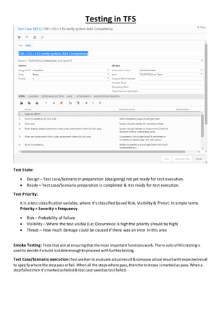 Testing in TFS | PDF