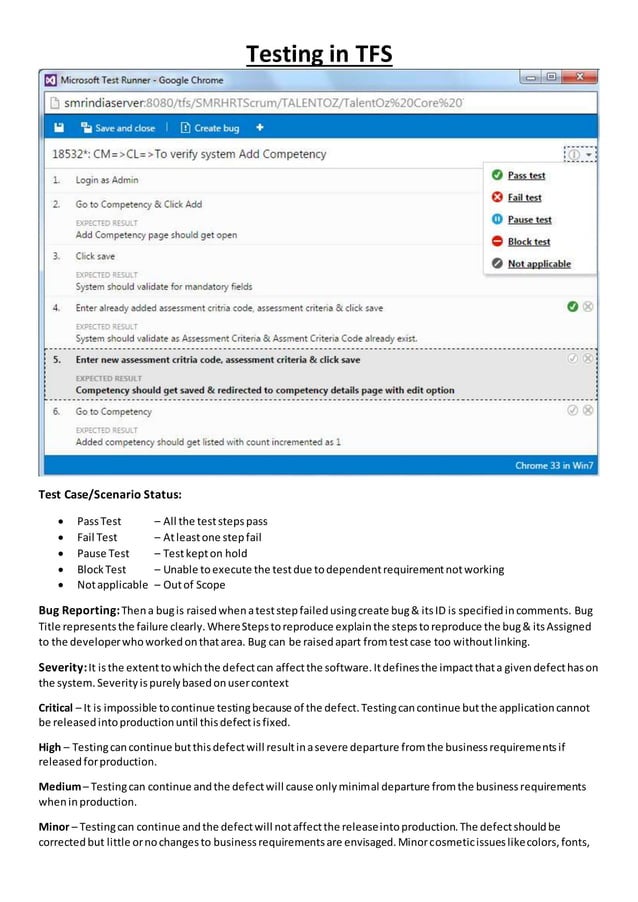 Testing in TFS | PDF