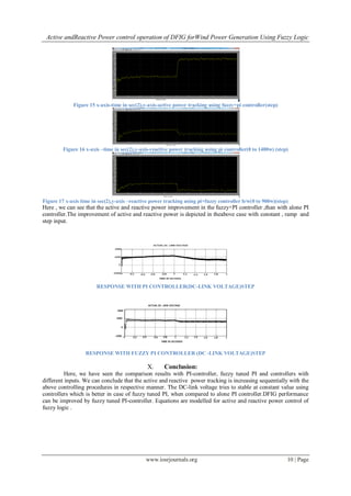 Active and Reactive Power control operation of DFIG forWind Power Generation Using Fuzzy Logic | PDF