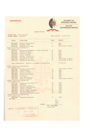 Academic Transcript | PDF