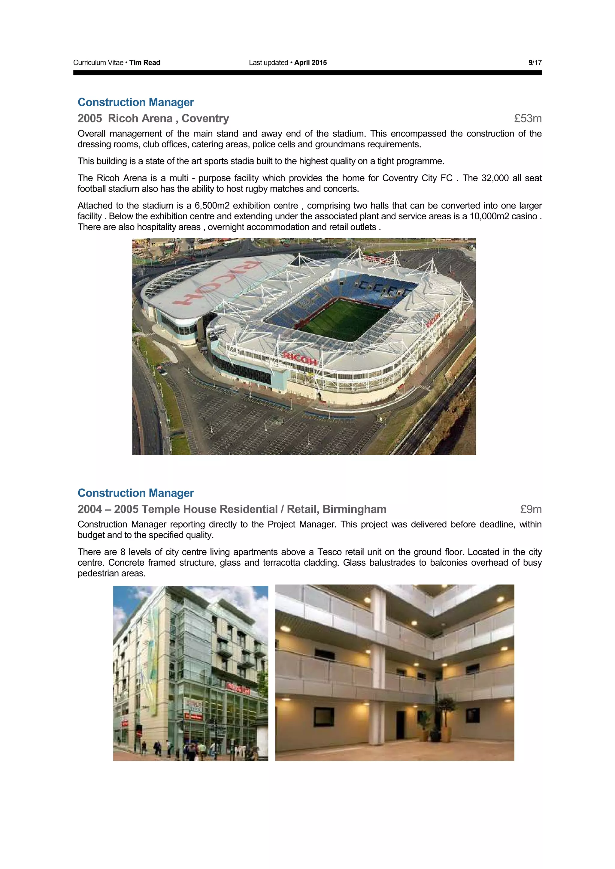 Tim Read CV January 2016 | PDF