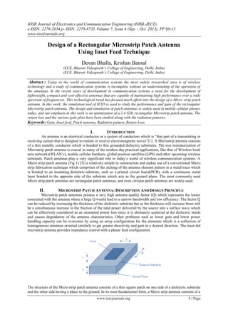 Design of a Rectangular Microstrip Patch Antenna Using Inset Feed Technique | PDF