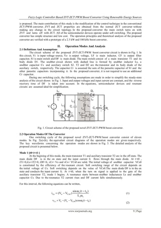 Fuzzy Logic Controller Based ZVT-ZCT PWM Boost Converter Using Renewable Energy Sources | PDF ...