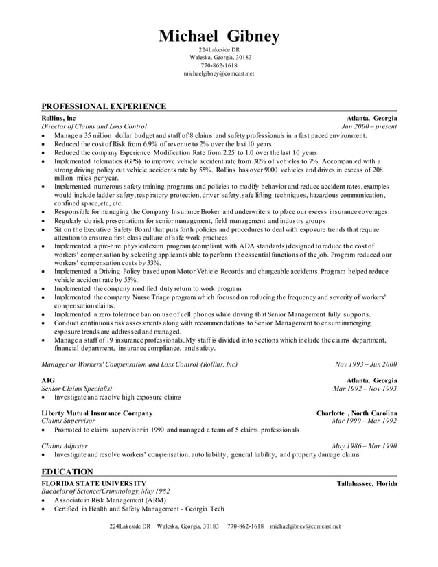 Mikes Resume [23191] | DOCX | Healthcare Industry | Industries