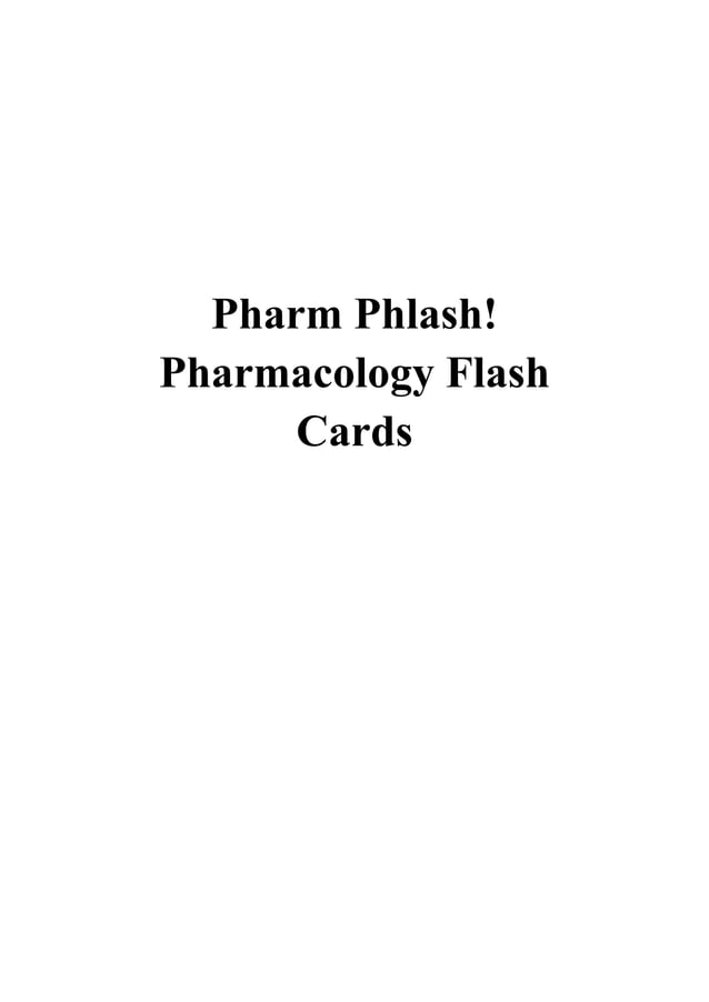 Pharm Phlash! Pharmacology Flash Cards - Valerie I Leek - eBook | PDF