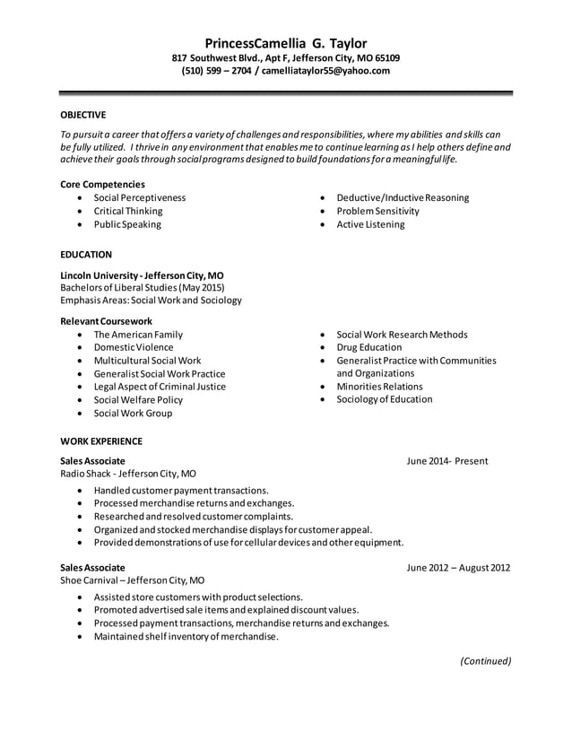 Princess Taylor Resume | PDF