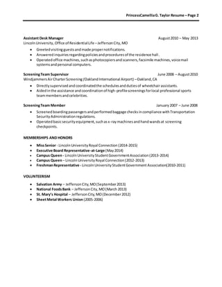 Princess Taylor Resume | DOCX