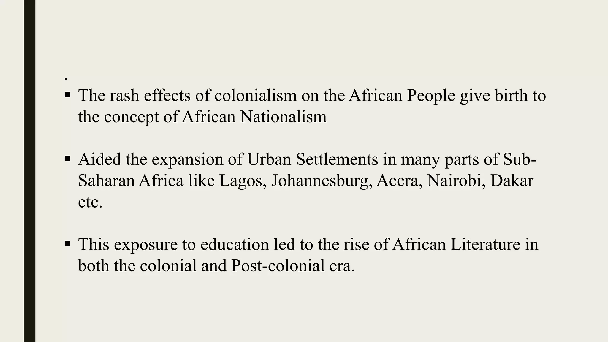 Colonialism and its effect on the African presentation | PPTX