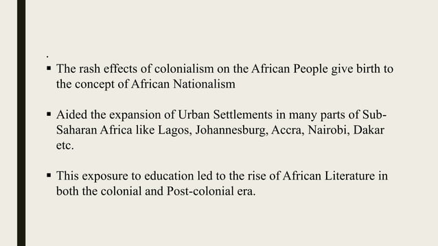 Colonialism and its effect on the African presentation | PPTX
