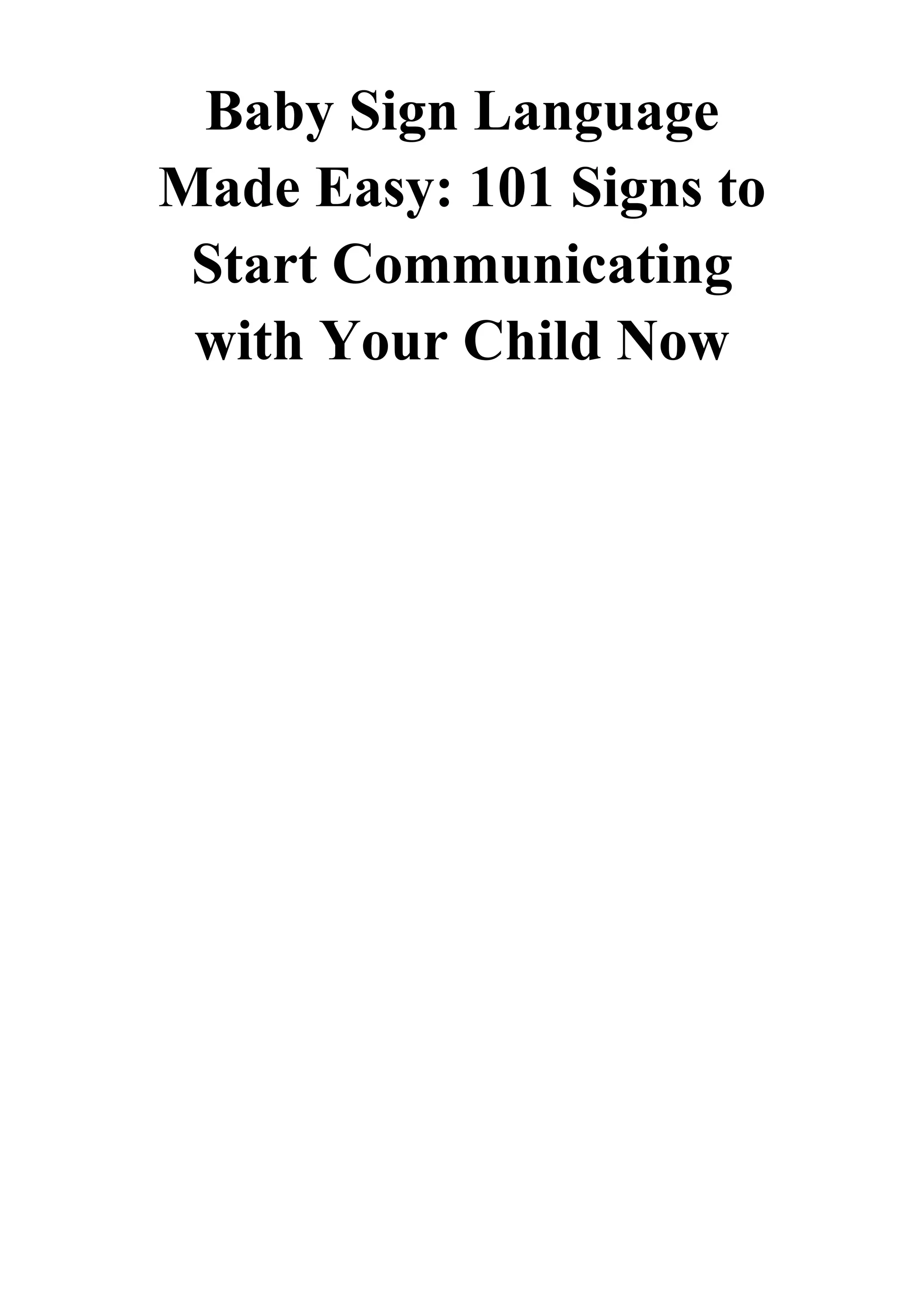 Baby Sign Language Made Easy PDF - Lane Rebelo 101 Signs to Start ...