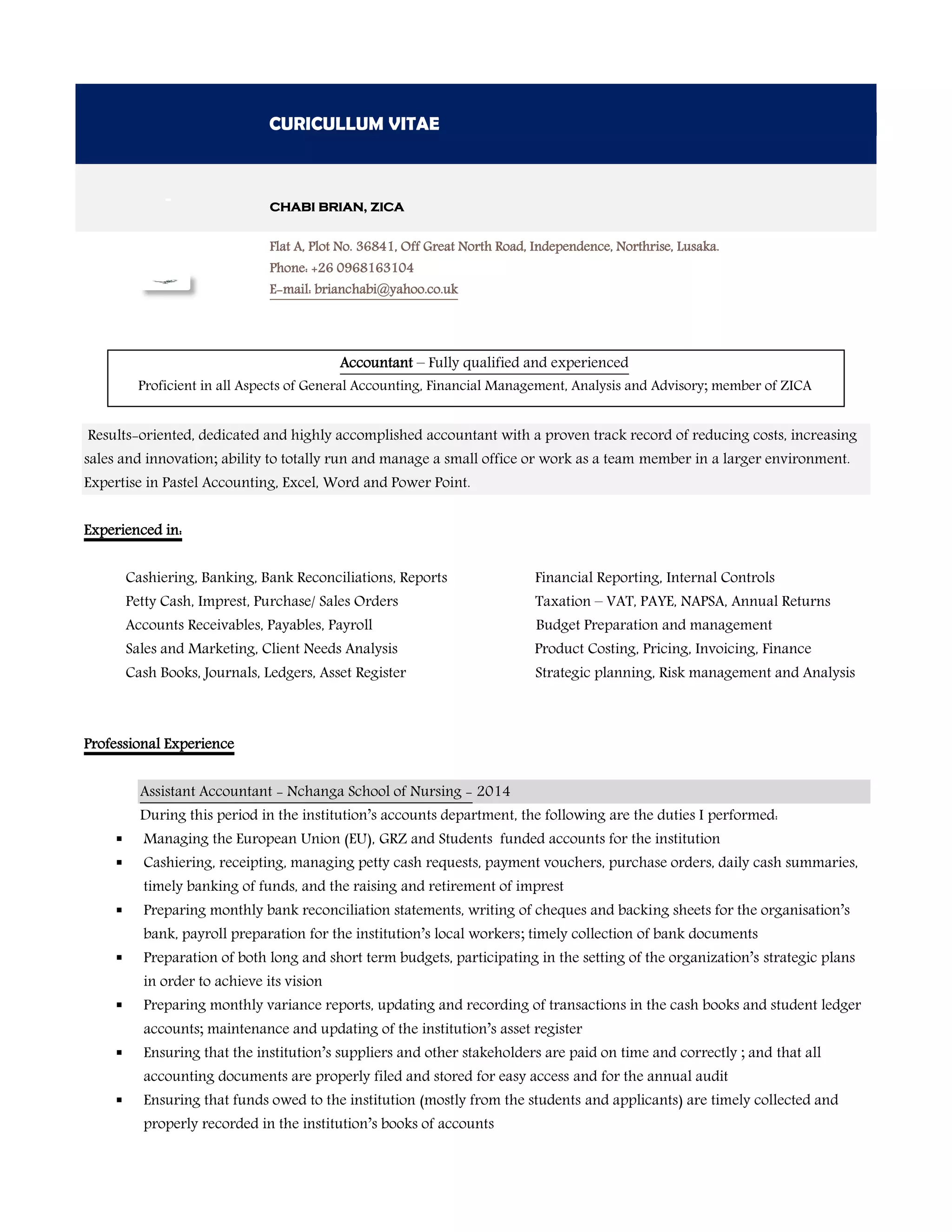 Chabi Brian - CV _ 2015 | PDF