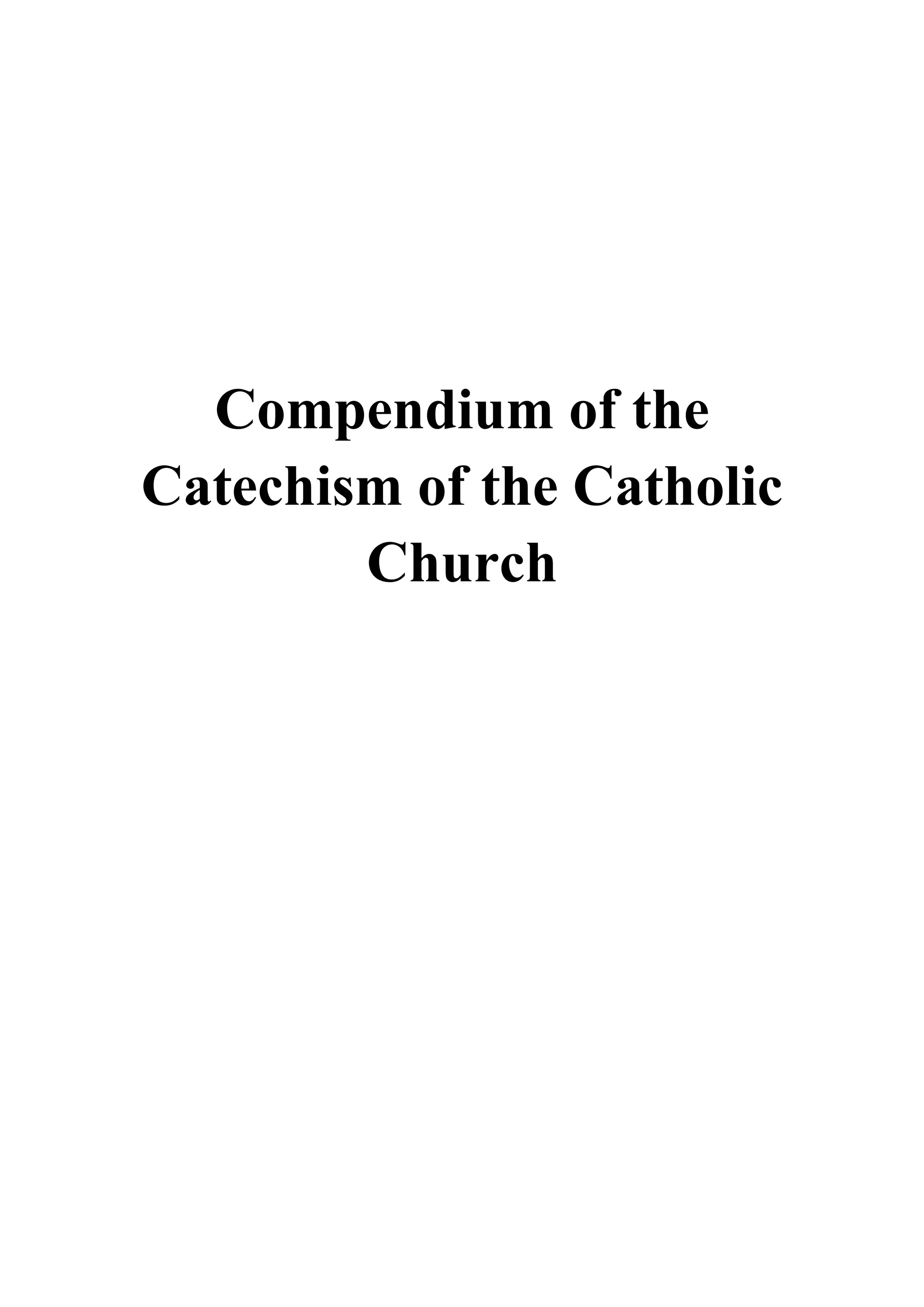 Compendium of the Catechism of the Catholic Church PDF - USCCB | PDF