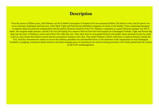 PDF⚡ Champagne Football John Delaney and the Betrayal of Irish Football ...