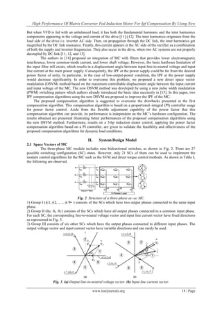 High Performance of Matrix Converter Fed Induction Motor for IPF Compensation by Using New DSVM ...