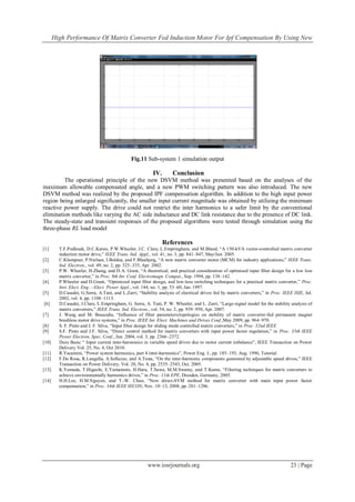 High Performance of Matrix Converter Fed Induction Motor for IPF Compensation by Using New DSVM ...