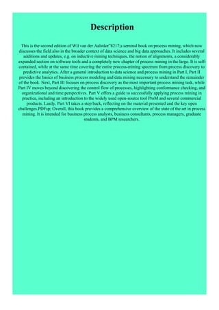 [Ebook] Process Mining Data Science in Action Ebook | PDF