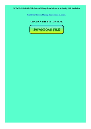 [Ebook] Process Mining Data Science in Action Ebook | PDF