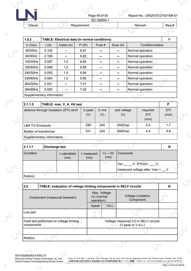 IEC 60950-1 Test Report | PDF | Physics | Science
