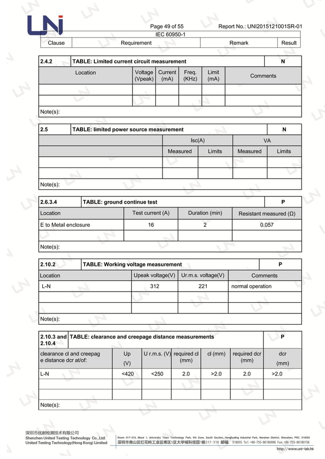 IEC 60950-1 Test Report | PDF | Physics | Science