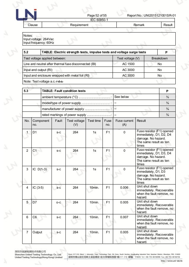 IEC 60950-1 Test Report