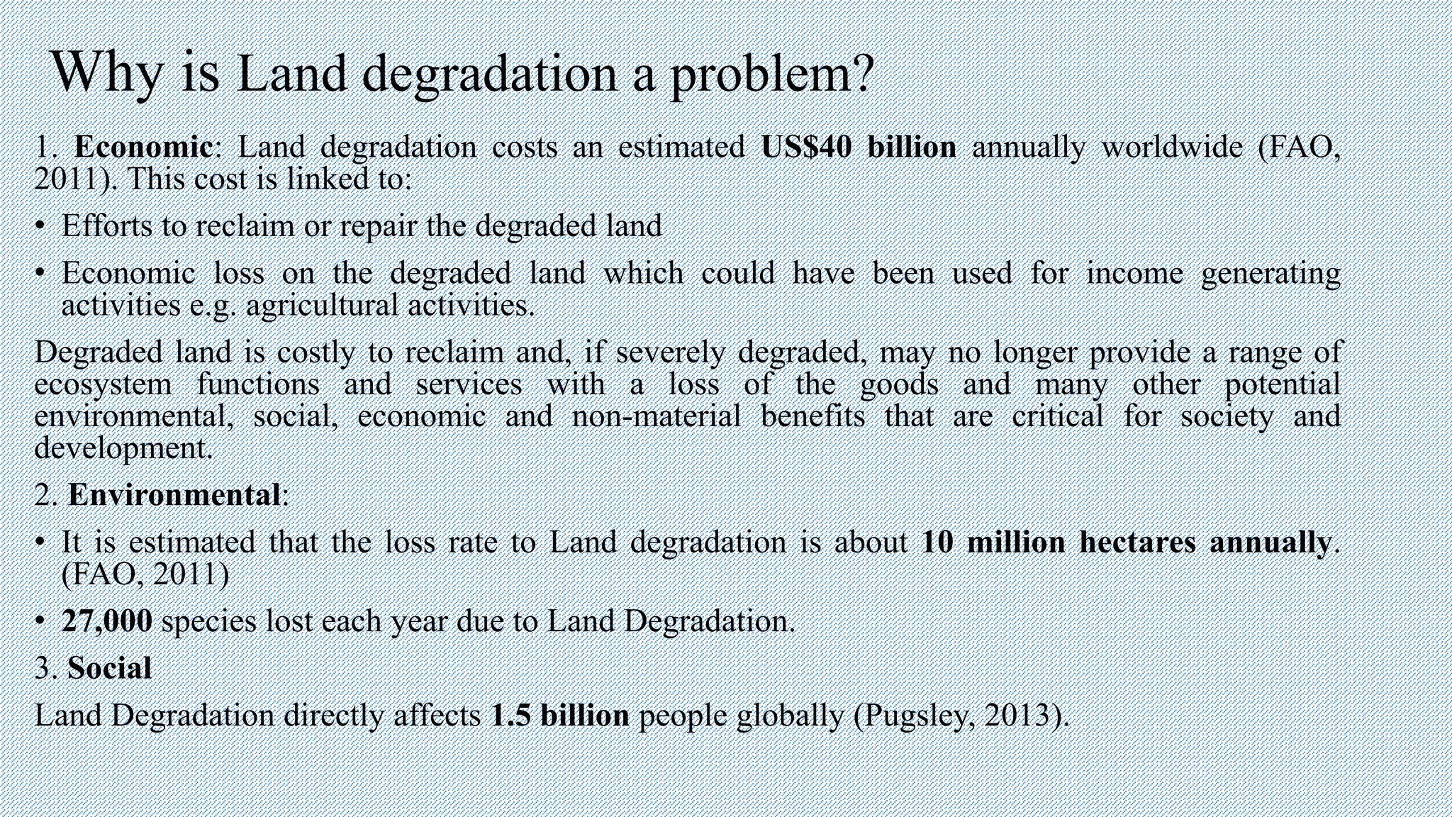 Land or soil degradation as an environmental problem | PPTX