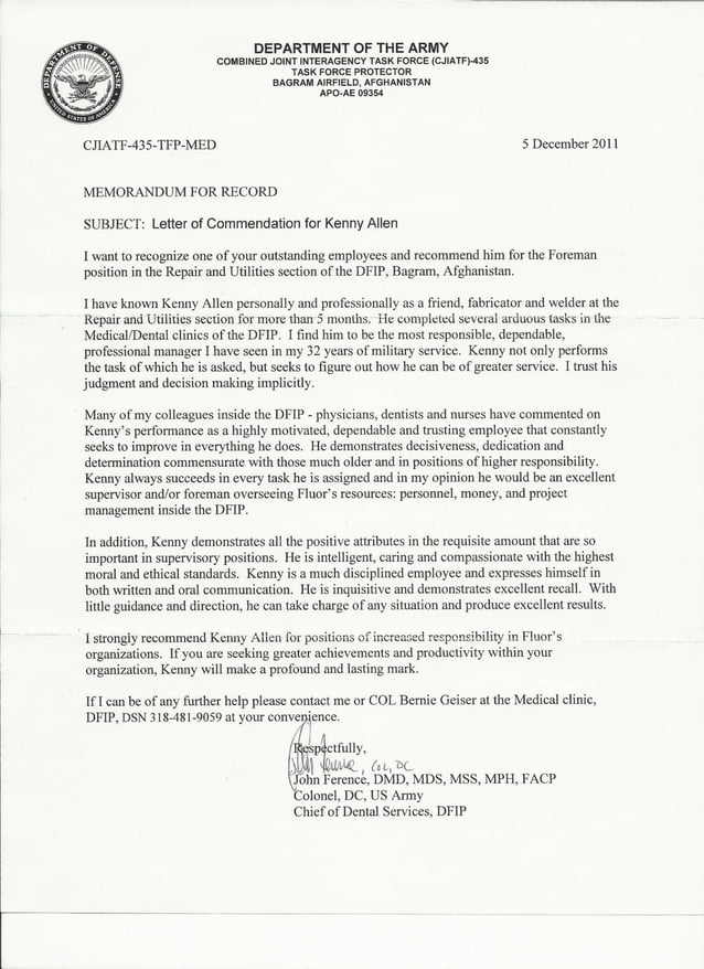 Letter of Commendation | PDF