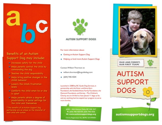 2010-Fall-Autism Support Dogs Brochure | PDF | Special Needs Kids ...