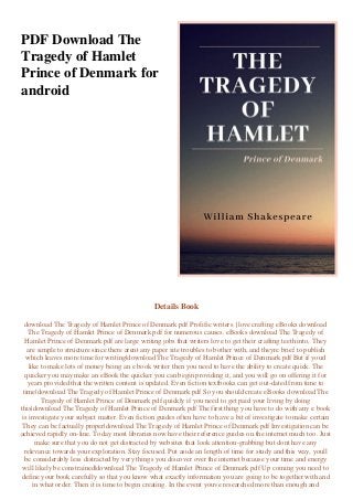 the tragedy of hamlet prince of denmark