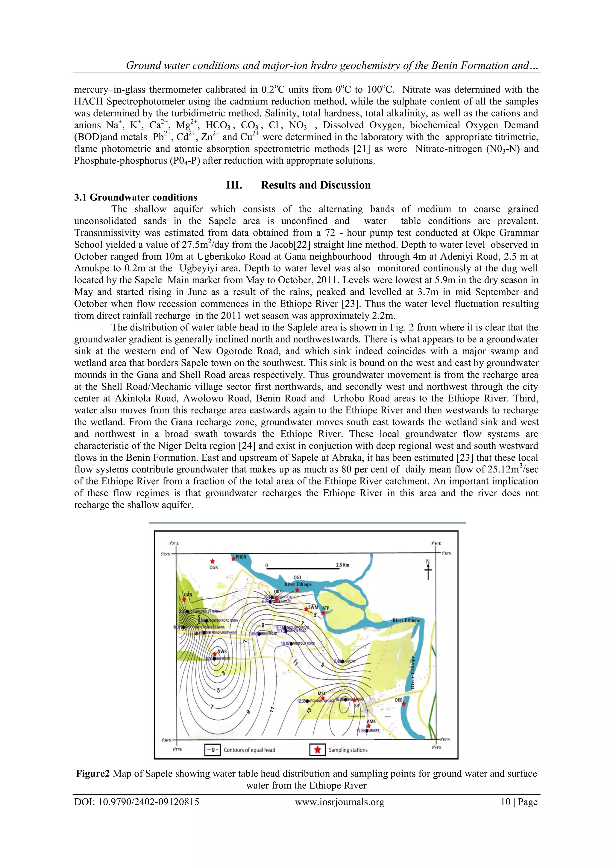 Ground Water Conditions and Major-Ion Hydrogeochemistry of the Benin ...