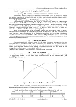 Estimation of Dipping Angles of Refracting Interfaces | PDF