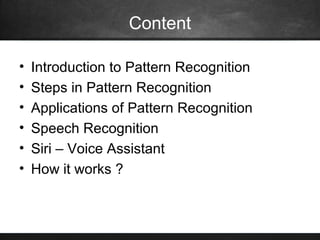 Pattern Recognition and its Applications | PPT